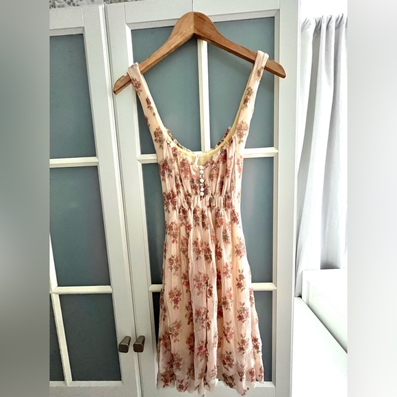 Free People | Dresses | Free People Natural Heart Floral Stretch Mesh ...